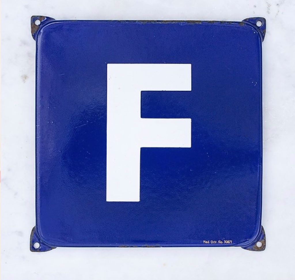 Mid Century Enamel Letter Sign – Antique, Vintage and Retro Furniture