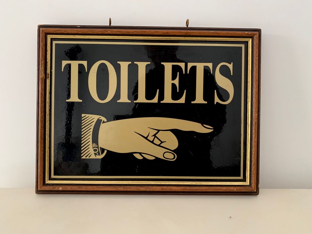 Vintage Double Sided Toilets Sign – Antique, Vintage and Retro Furniture
