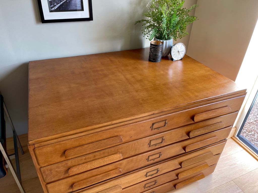 Mid Century Architect / Plan Chest Drawers in Golden Oak – Antique ...