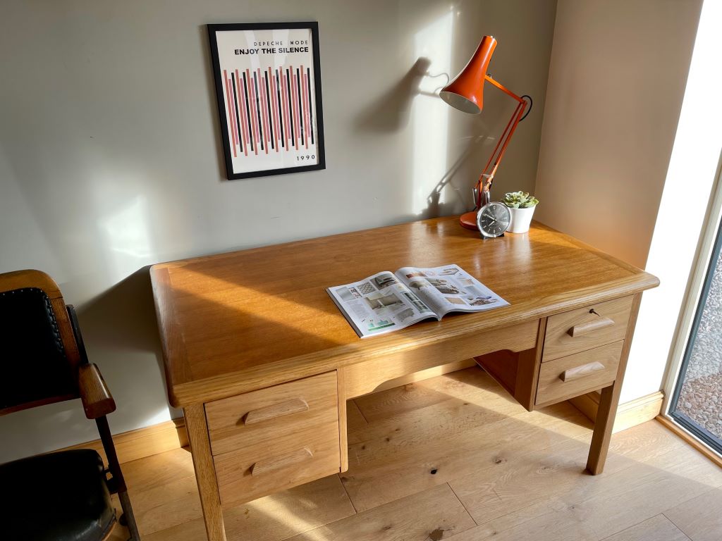 1950’s Double Pedestal Teachers Desk in Light Oak by Abbess – Antique ...