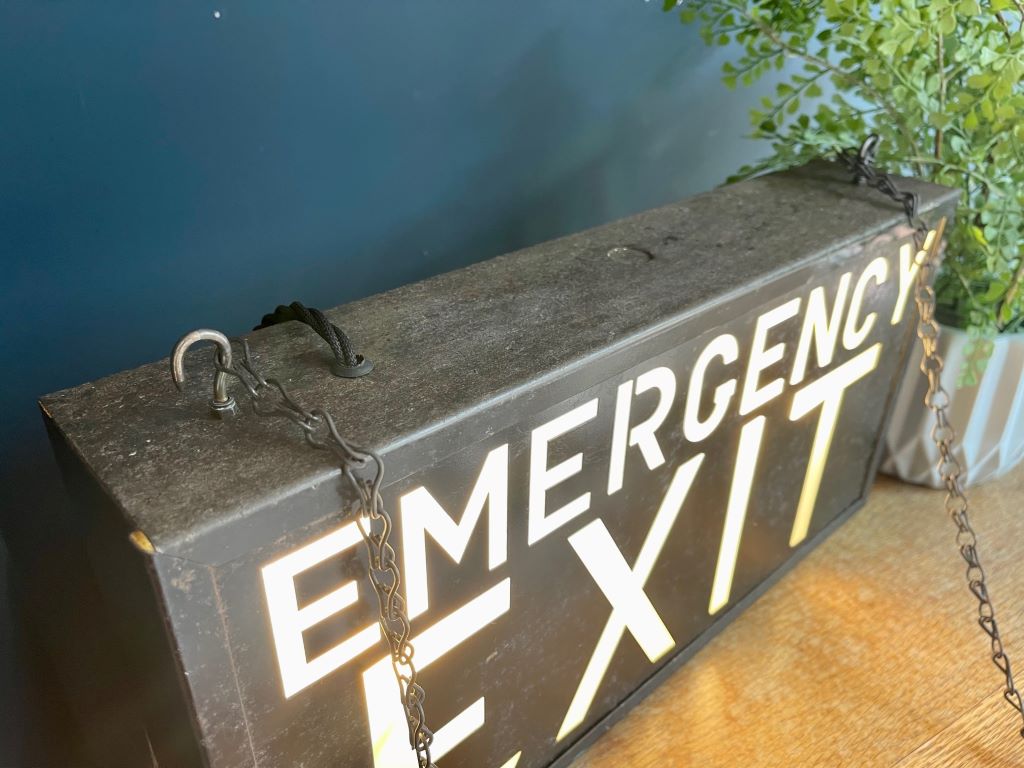 Original Mid Century Light Up Exit Sign – Antique, Vintage and Retro ...
