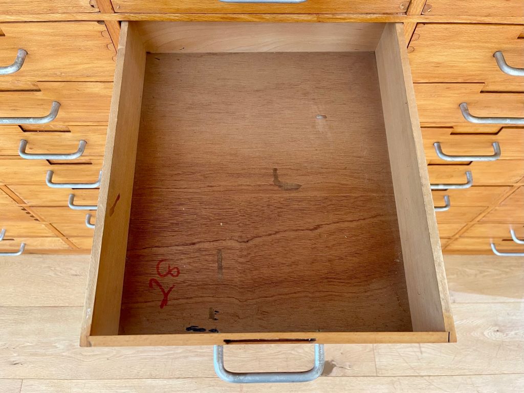 Incredible Original Mid Century Old School Drawers – Antique, Vintage ...