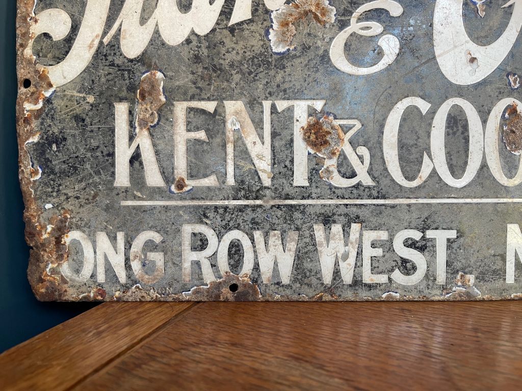 1930’s Enamel Kent & Cooper Advertising Sign – Antique, Vintage and ...