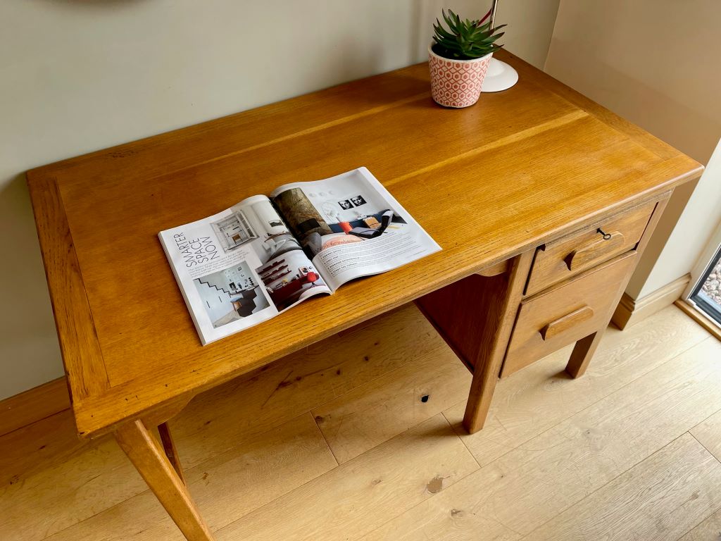 1960’s Oak Desk by Durrant 76cm Tall – Antique, Vintage and Retro Furniture