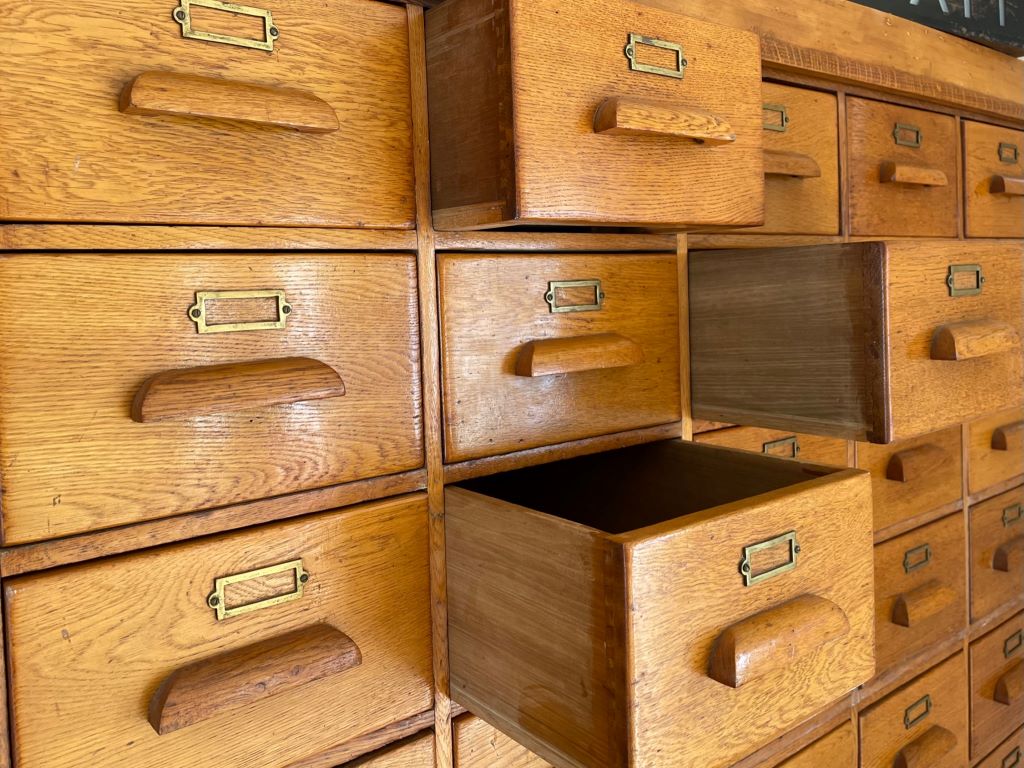 Incredible Double Bank of Haberdashery Drawers by E Pollard & Co, EC1 ...