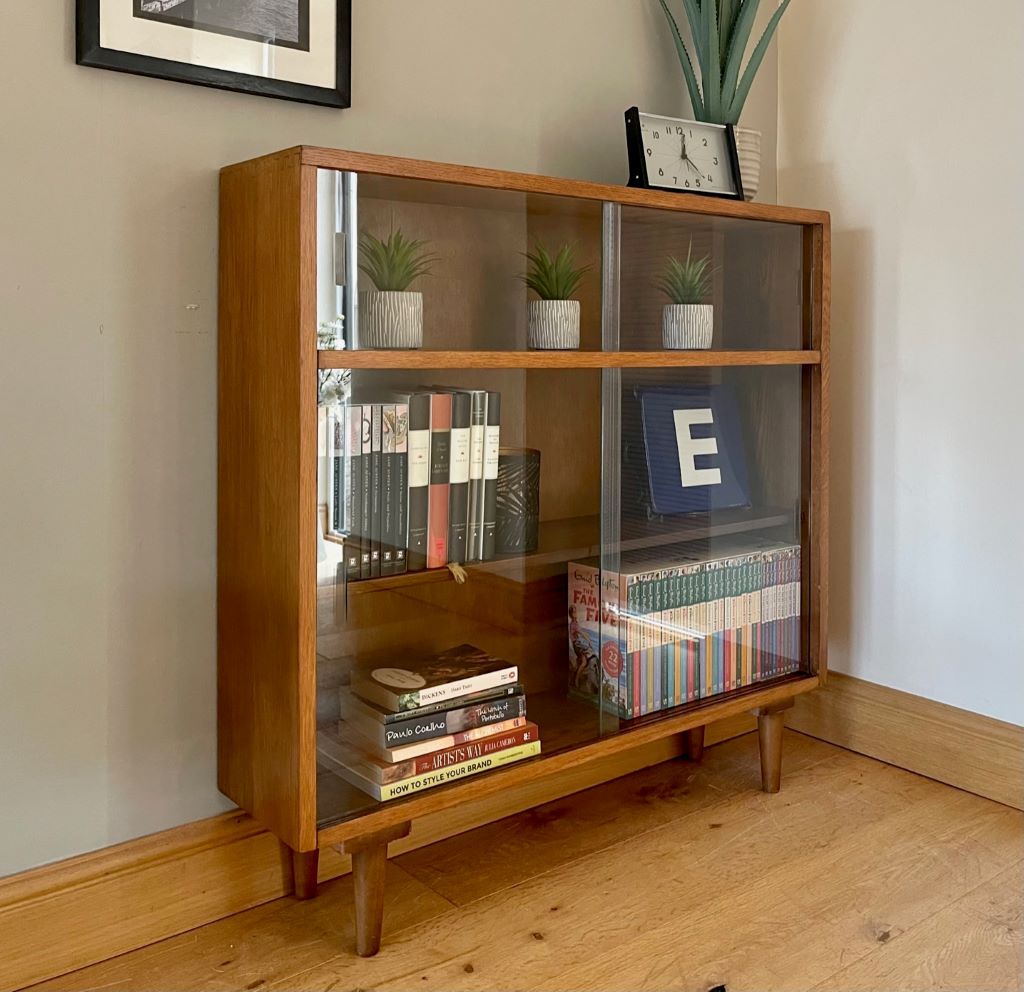 1960’s Glazed Bookcase in Solid Teak – Antique, Vintage and Retro Furniture
