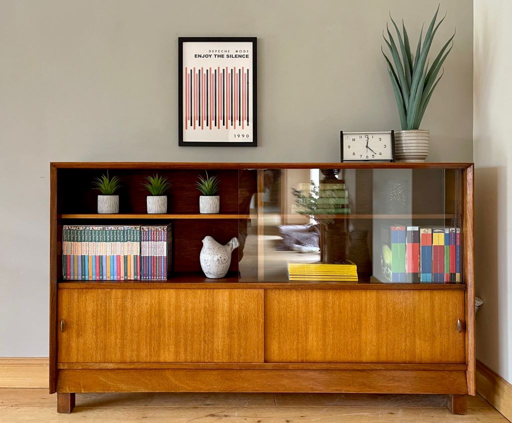 1950’s Wide Glazed Bookcase / Sideboard by Herbert Gibbs Autograph ...