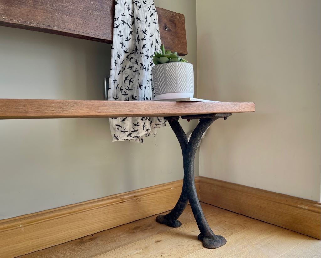 Solid Mahogany Victorian Bench on Cast Iron Framework – Antique ...