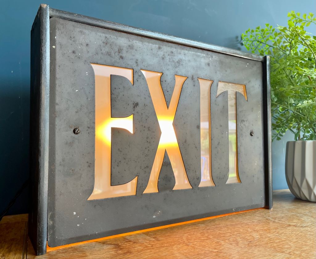 Original Mid Century Light Box Exit Sign – Antique, Vintage and Retro ...